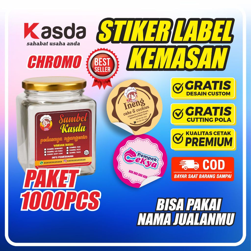 Jual Stiker Label Kemasan Paket 1000pcs Plus Cutting | Shopee Indonesia