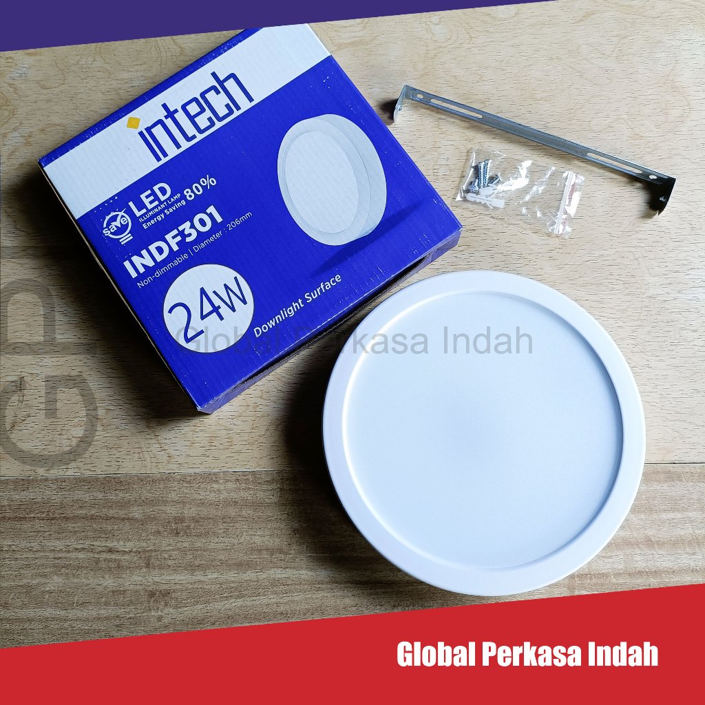 Jual INTECH INLITE LED PANEL / DOWNLIGHT LED 24W ROUND OUTBOW INDF301 ...