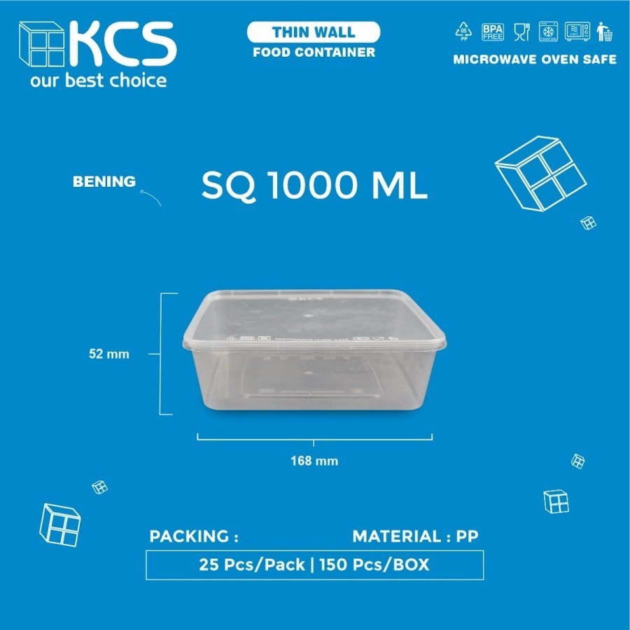 Jual Thinwall KCS Square 1000 ml - Isi 25 pcs | Shopee Indonesia