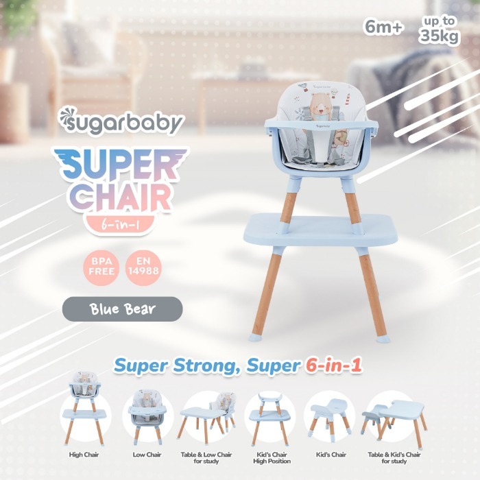 Jual Sugar Baby Super Chair 6in1 Kursi Meja Bayi / Kursi Makan / Bangku ...