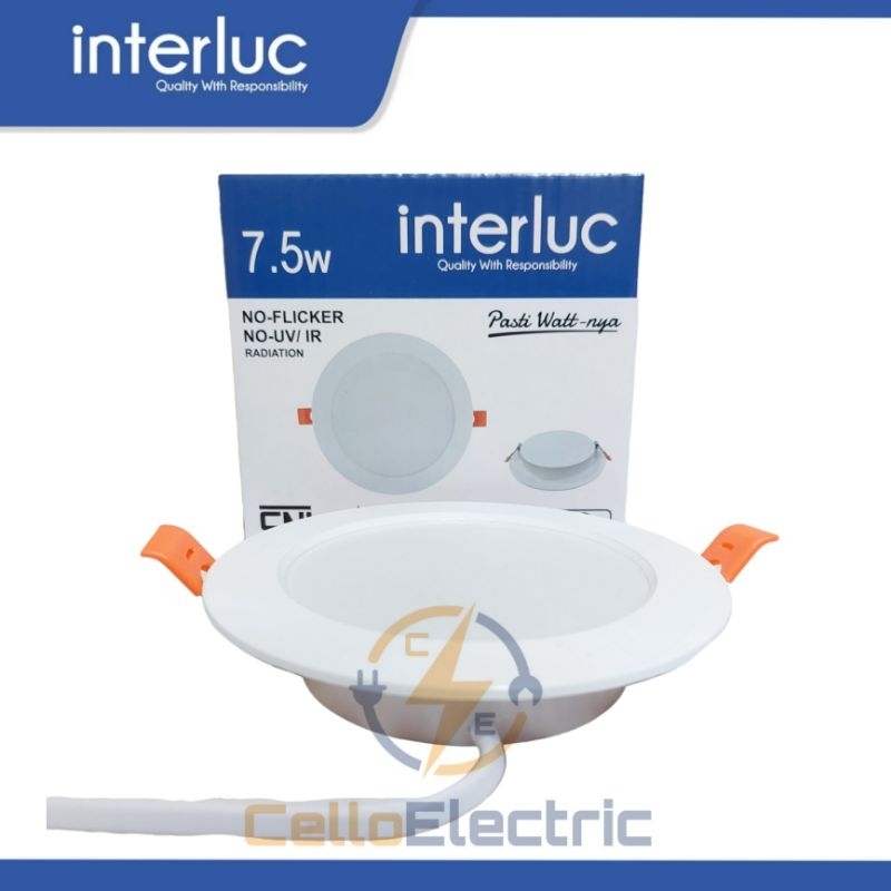 Jual Led Downlight Interluc 7,5w 12w 18w 24w - Lampu Panel Downlight ...