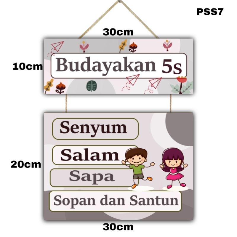 Jual COD ☑️ Hiasan dinding BUDAYAKAN 5S BIG SIZE 2 Susun gantungan dinding kelas sekolah edukasi ...
