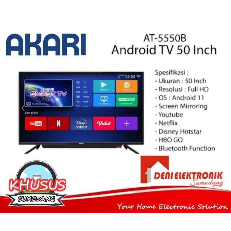 Jual LED 50" Smart Tv Akari AT5550B (KHUSUS SUMEDANG) | Shopee Indonesia