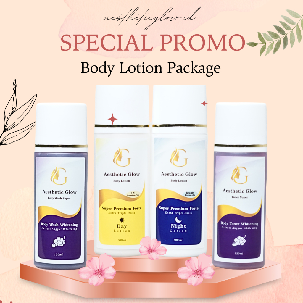 Jual Aesthetic Glow Paket Lengkap Hemat HB Whitening Super Premium Forte + Body Wash Super ...