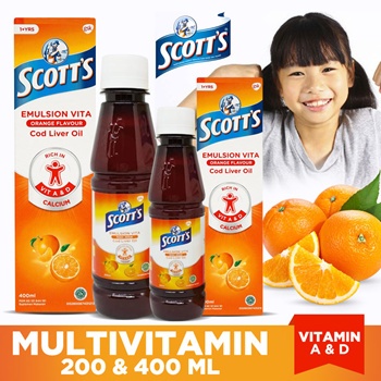 Jual Scott's Emulsion Vita Orange 400 ml - 200 ml Omega 3 (DHA+EPA ...