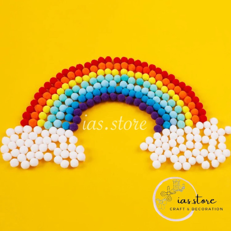 Jual POM-POM PREMIUM PADAT HALUS 1CM ISI 100PCS | Shopee Indonesia