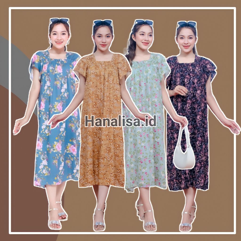 Jual Baju Dress Daster Fuji Rayon Motif Bunga Kekinian Wanita Jumbo ...