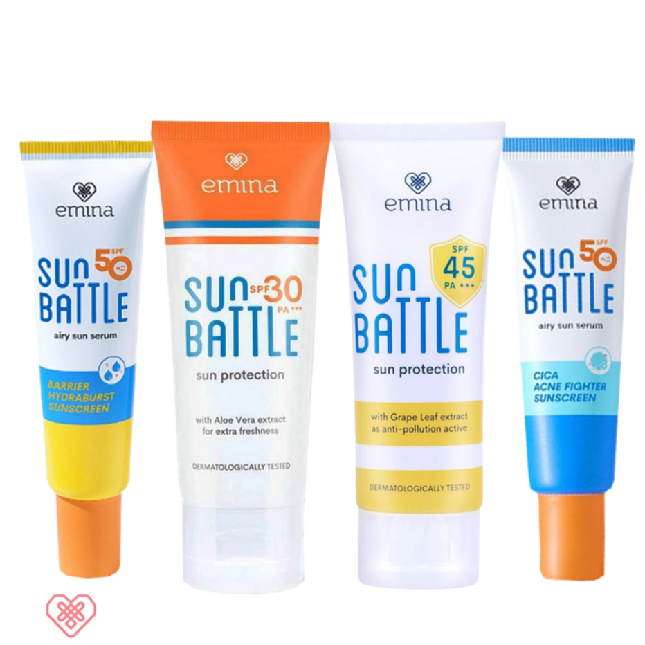 Jual EMINA Sun Battle SPF 30m | SPF 45 | SPF 50 (Sunscreen/Sun Block ...
