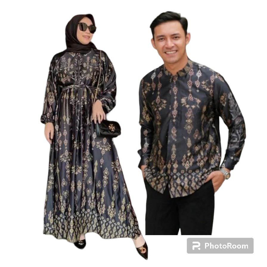 Jual baju couple pasangan kondangan suami istri Gamis Silk Dress Wanita muslimah Busui kekinian ...