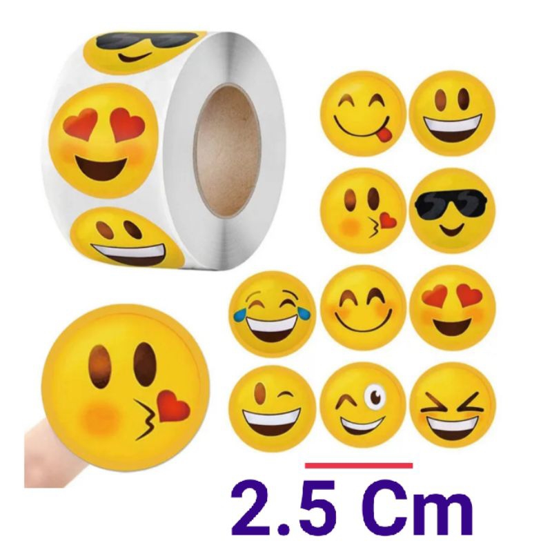 Jual 100 Pcs/ 500 Pcs - Stiker Emoji Smiley Face Stiker Deco DIY ...