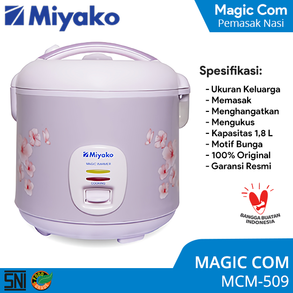 Jual Miyako Magic Com / Penanak Nasi 3 IN 1 MCM 509 1,8 Liter Garansi ...