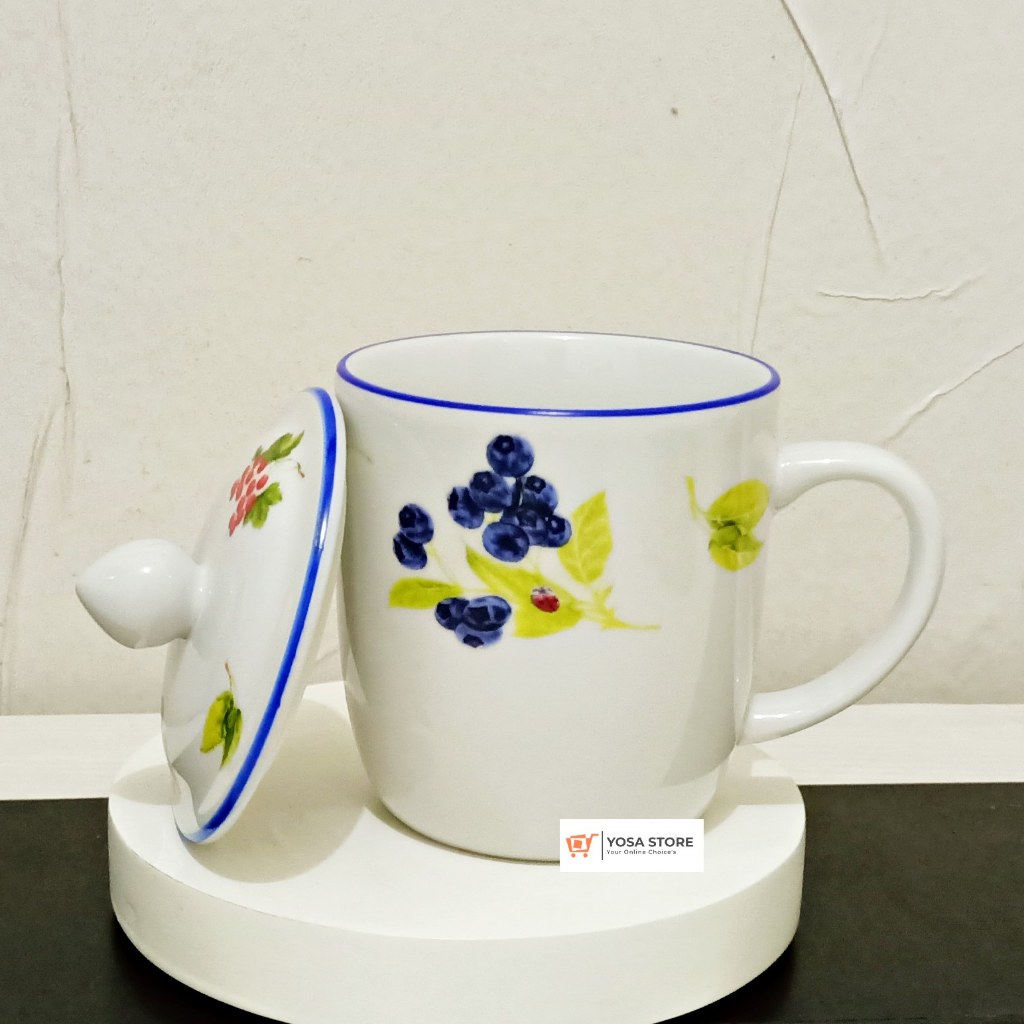 Jual Mug + Tutup Gelas Minum Keramik 350mL Gelas Kopi Kedaung Home 1 ...
