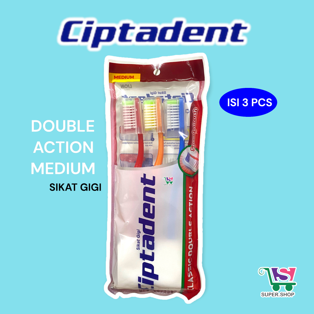 Jual Ciptadent Sikat Gigi Classic Double Action (isi 3 pcs) | Shopee ...