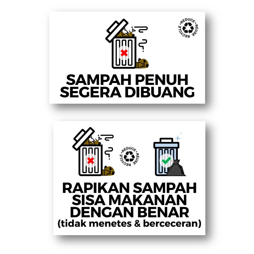 Jual Stiker Sampah | Stiker Rapikan Sampah | Stiker Sampah Penuh Segera ...