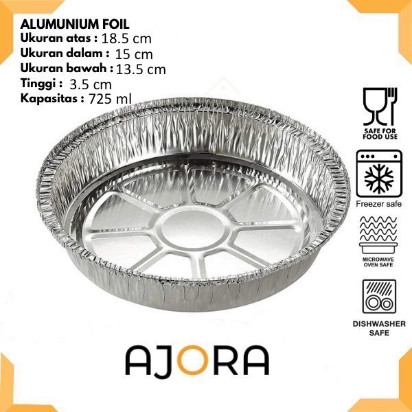 Jual Cetakan Loyang Aluminium Foil Tray Bulat 18.5cm | Shopee Indonesia