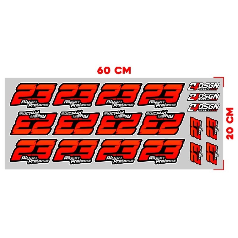 Jual Stiker Custom | Racing Number | Stiker Nomor | Stiker Cutting ...