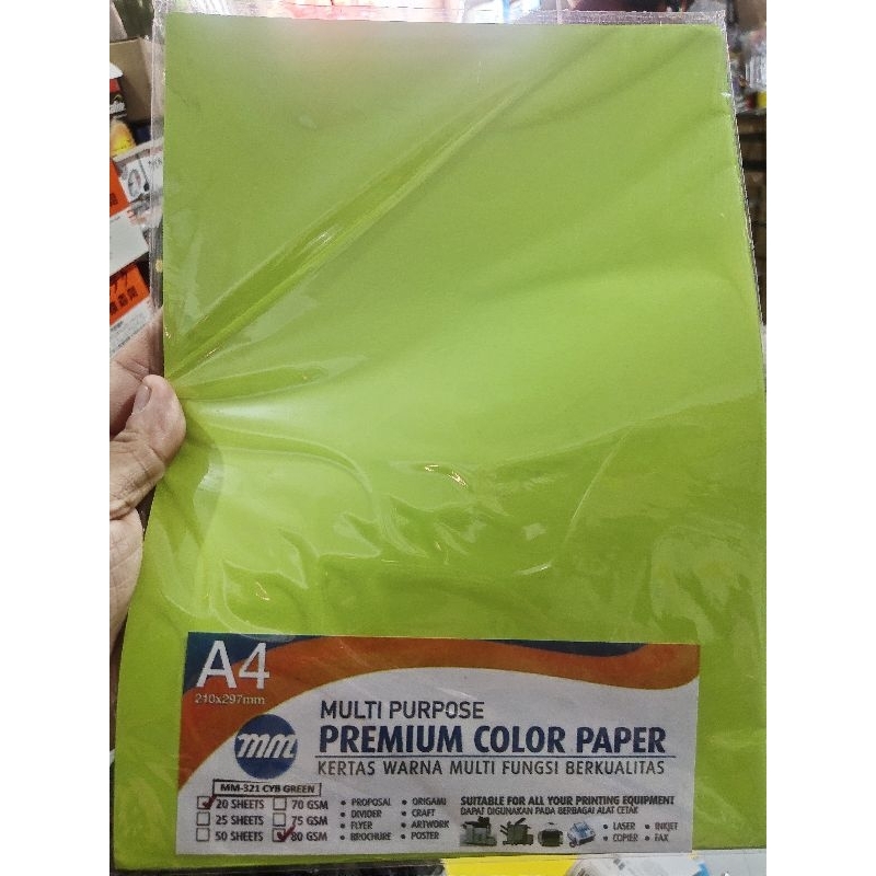 Jual Kertas Warna A4 / PaperFine 80GSM (1 pack isi 20 lembar) | Shopee ...