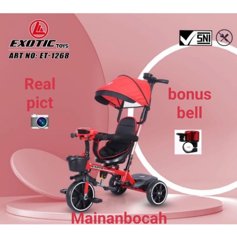 Jual Sepeda Anak Roda Tiga 3 TRICYCLE EXOTIC ET 1268 | Shopee Indonesia