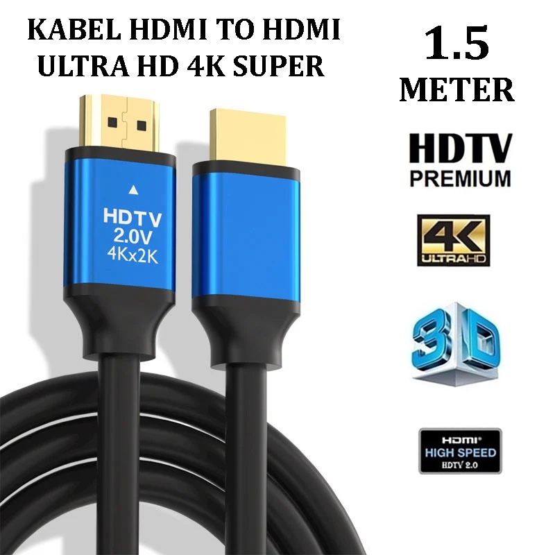 Jual Kabel HDMI / HDTV To HDMI / HDTV Ultra HD 4K Super Quality 1.5 ...