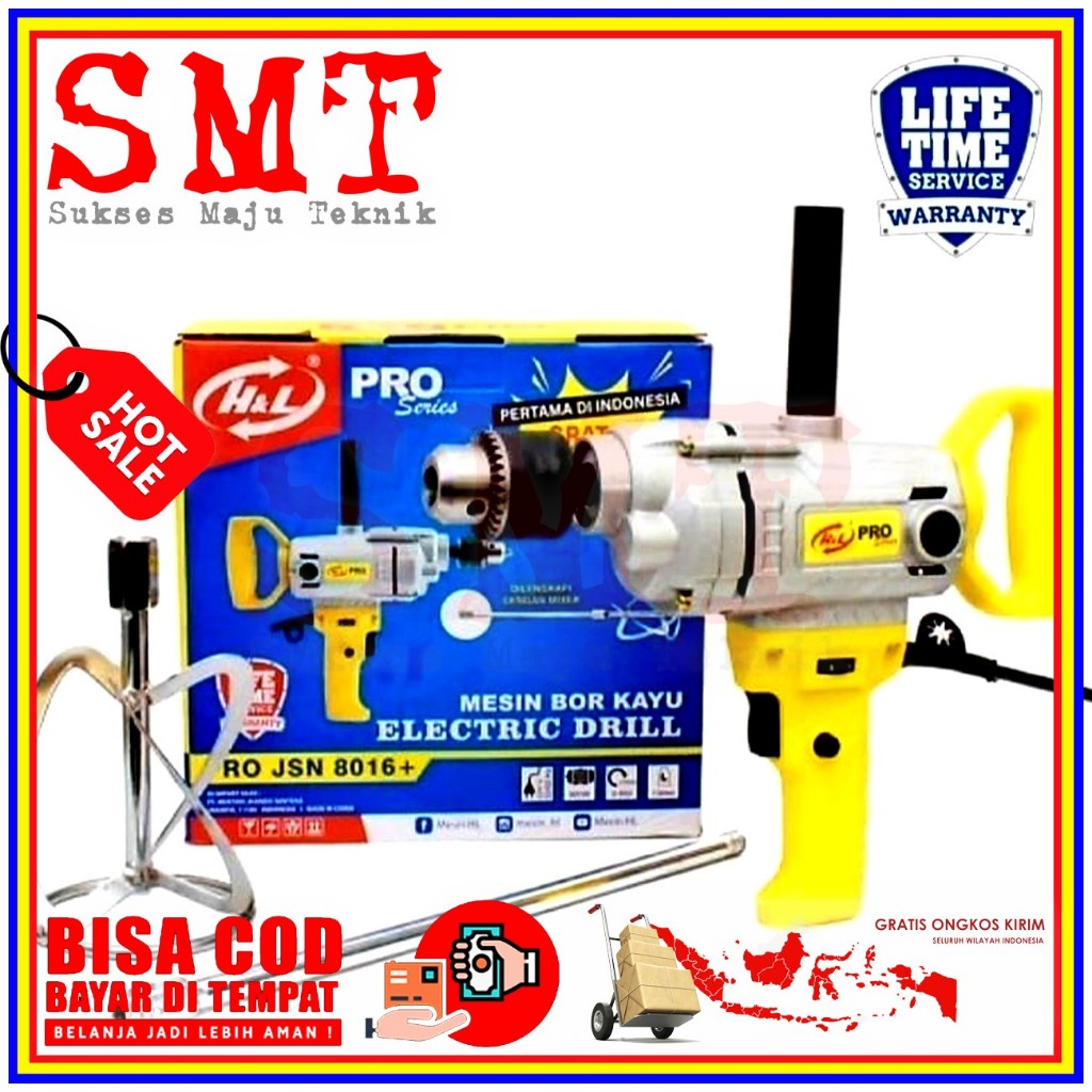 Jual H&L PRO Mesin Bor Mixer JSN8016+ Mesin Pengaduk Cat Adonan Semen ...