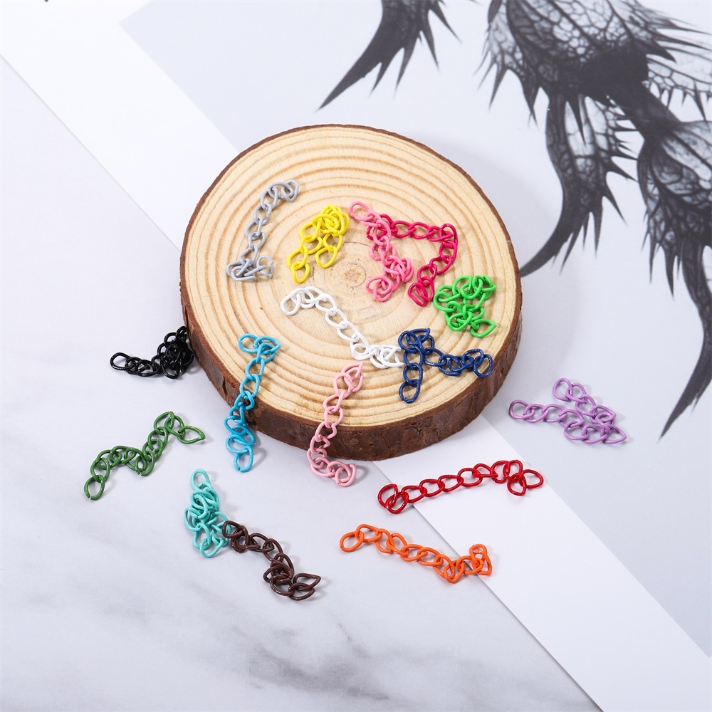 Jual 30pcs 5cm Rantai ekstensi logam warna permen untuk gelang gelang ...