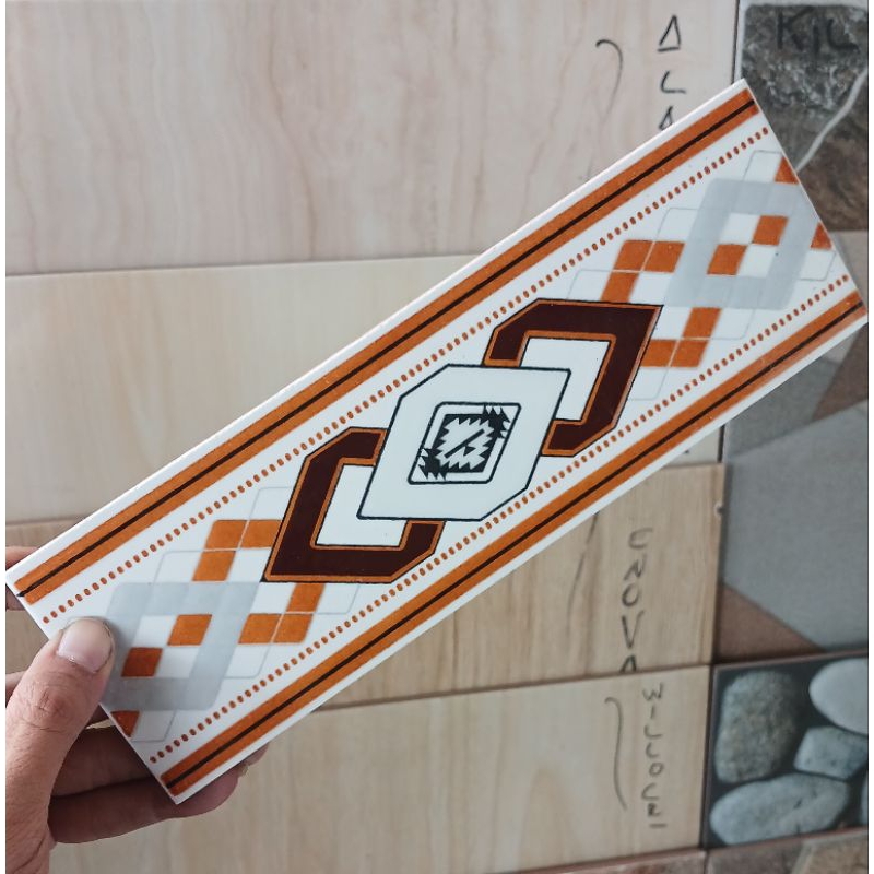Jual list keramik ukuran 8x25 lis dinding estetik lis alfa brown ...