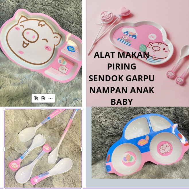 Jual SET SENDOK MAKAN ANAK BABY KARAKTER PIGGY UNIK CANTIK , SENDOK ...
