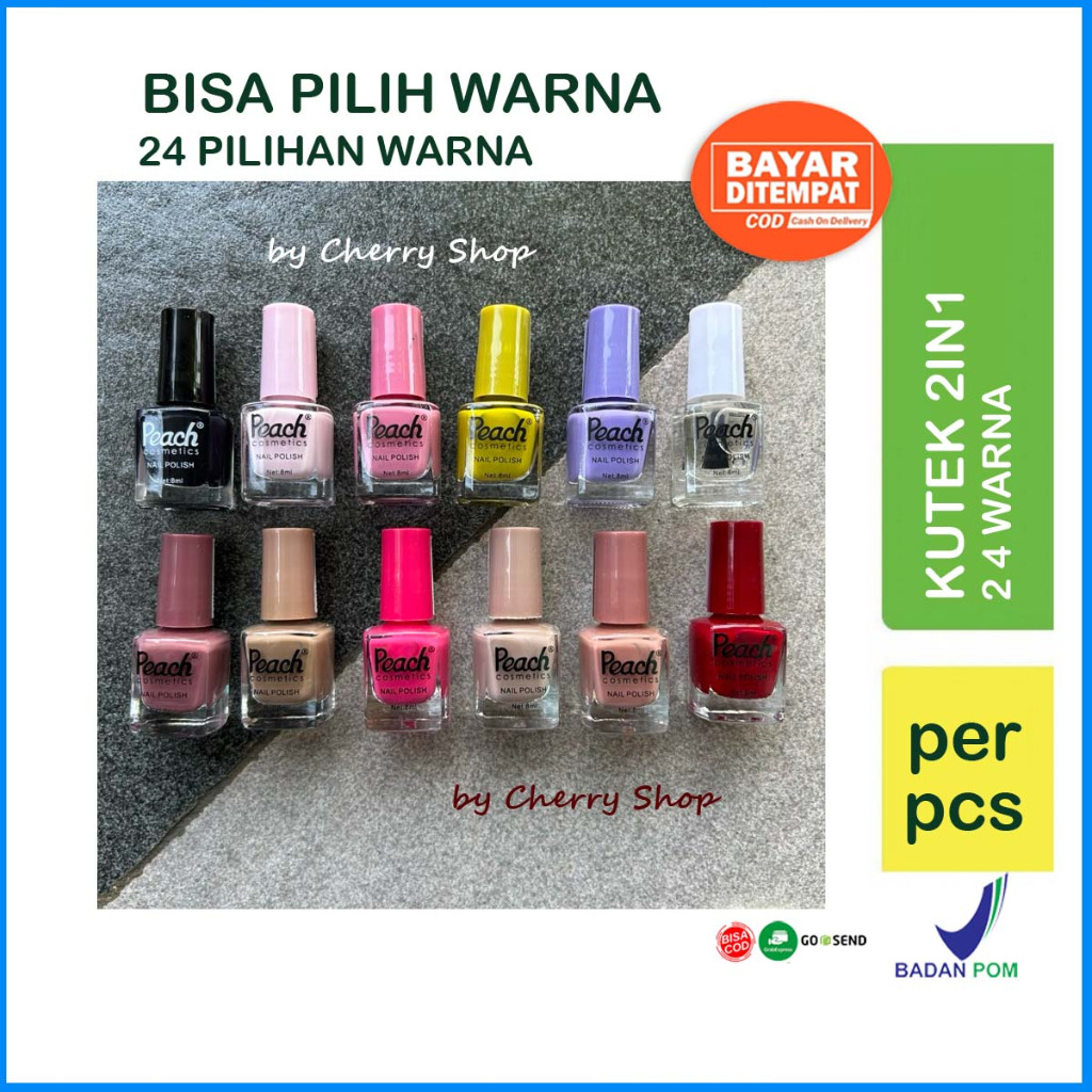 Jual [24+ Warna | BISA PILIH WARNA | 8ML JUMBO | BPOM] PEACH Nail ...