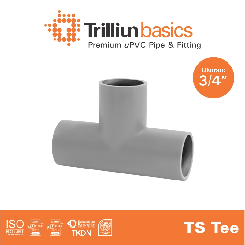 Jual Fitting Pipa uPVC Trilliunbasics TS Tee 3/4" Inch | Shopee Indonesia