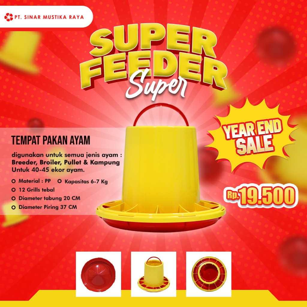 Jual Super Feeder 6 - 7 kg Original Premium Slider Tempat Pakan Makan Ayam | Shopee Indonesia