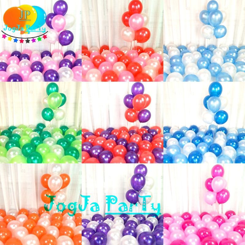 Jual 24 PCS balon metalik 12" balon latex balon letex metalik balon ...