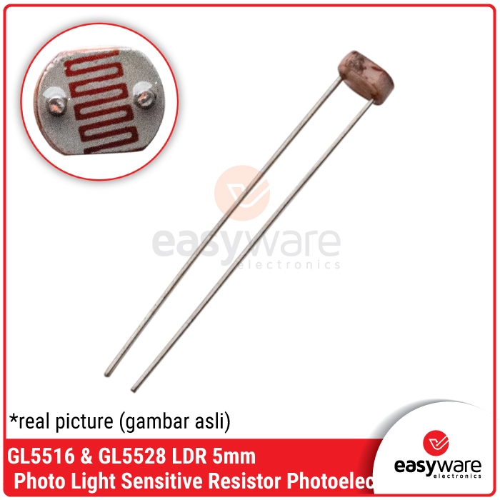 Jual LDR 5mm GL5516 LDR GL5528 LDR Photo Resistors for Arduino | Shopee ...