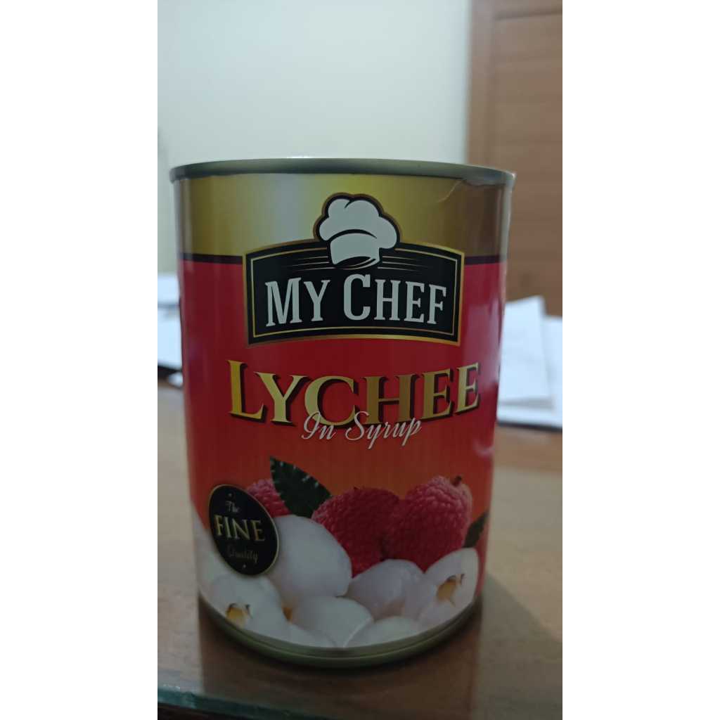 Jual MY CHEF Lychee syrup buah leci dalam sirup kaleng 565 gr | Shopee ...