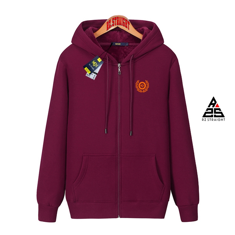 Jual Rz Straight - Jaket Resleting Logo Padi Motif Orange Casual ...