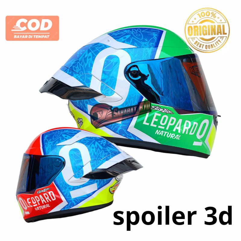 Jual Helm TT COURSE leopard full face paket ganteng spoiler ttc BISA ...