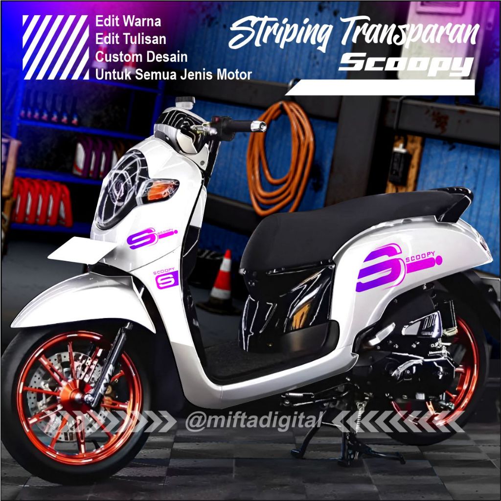 Jual Striping Scoopy Transparan ESP FI NEW Striping Scoopy 2016 , 2018 ...