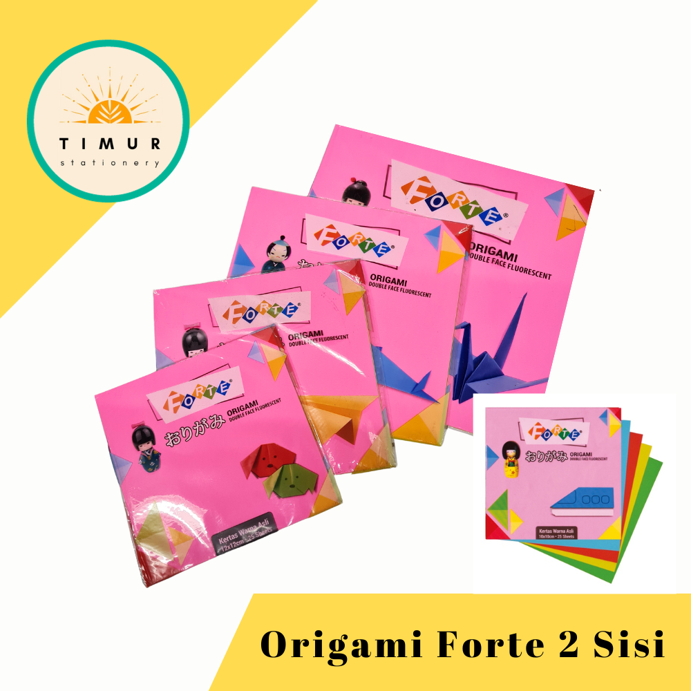 Jual ORIGAMI FORTE Kertas Lipat Warna 2 sisi per Pak 25 Lembar | Shopee ...