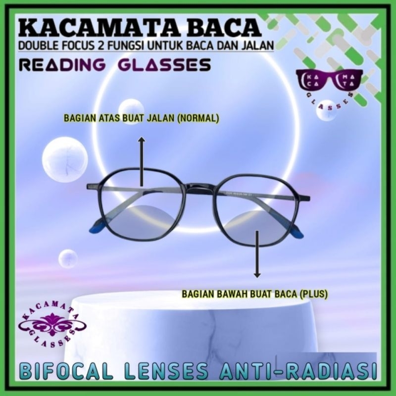 Jual kacamata Baca Plus Double Focus Pria Wanita Lensa Antiradiasi ...