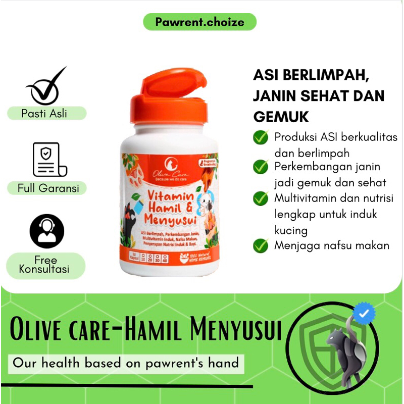 Jual Olive Care - Vitamin Kucing Hamil dan Menyusui, Produksi Asi ...