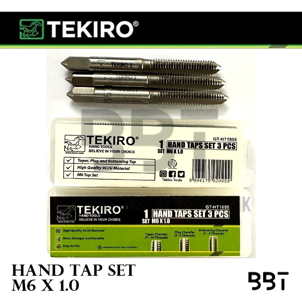 Jual Tekiro Hand Tap M6x1 / Hand Tap Set M6 x 1 / Pembuat Drat M6x1.0 ...