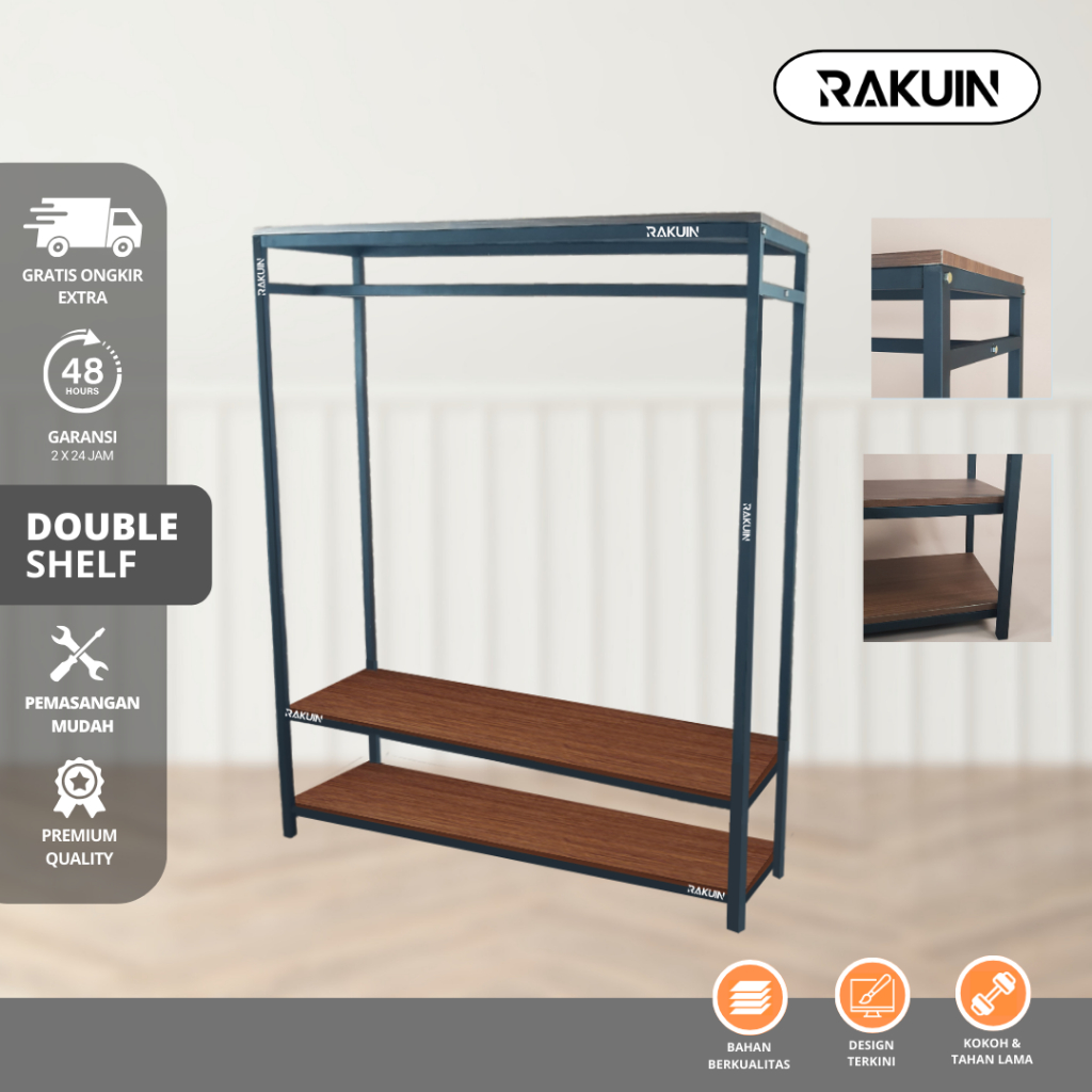 Jual RAK DOUBLE SHELF - GANTUNGAN BAJU -FURNITURE/LEMARI DEKORASI KAMAR ...