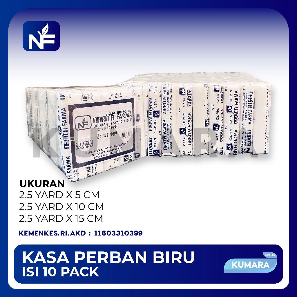 Jual NARITA FARMA - Kasa Roll Perban Gulung Biru / Kasa Hidrofil Verban ...