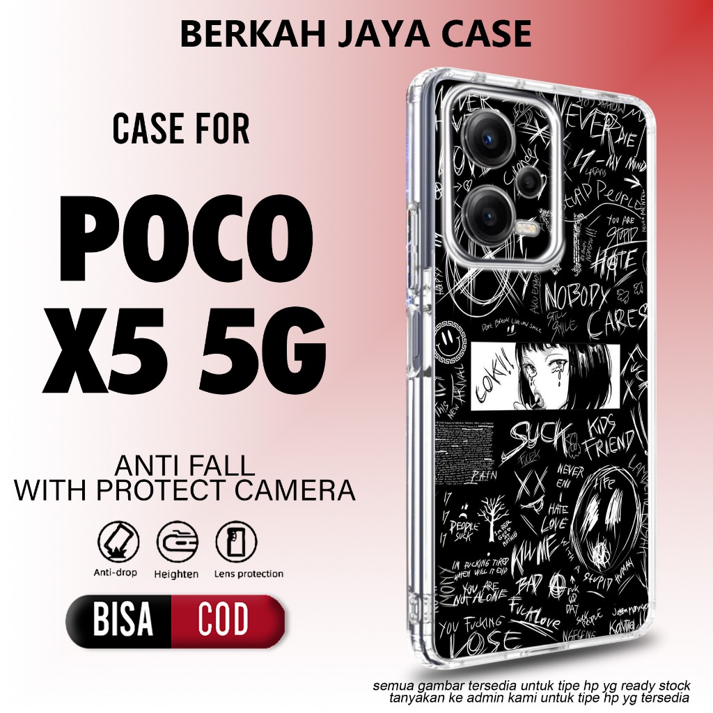 Jual case poco x5 5g terbaru casing aesthe black casing streetwear cute ...