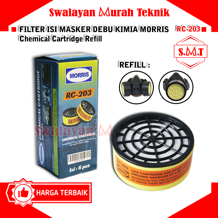 Jual Filter Isi Masker Debu Kimia MORRIS RC-203 CHEMICAL CARTRIDGE ...