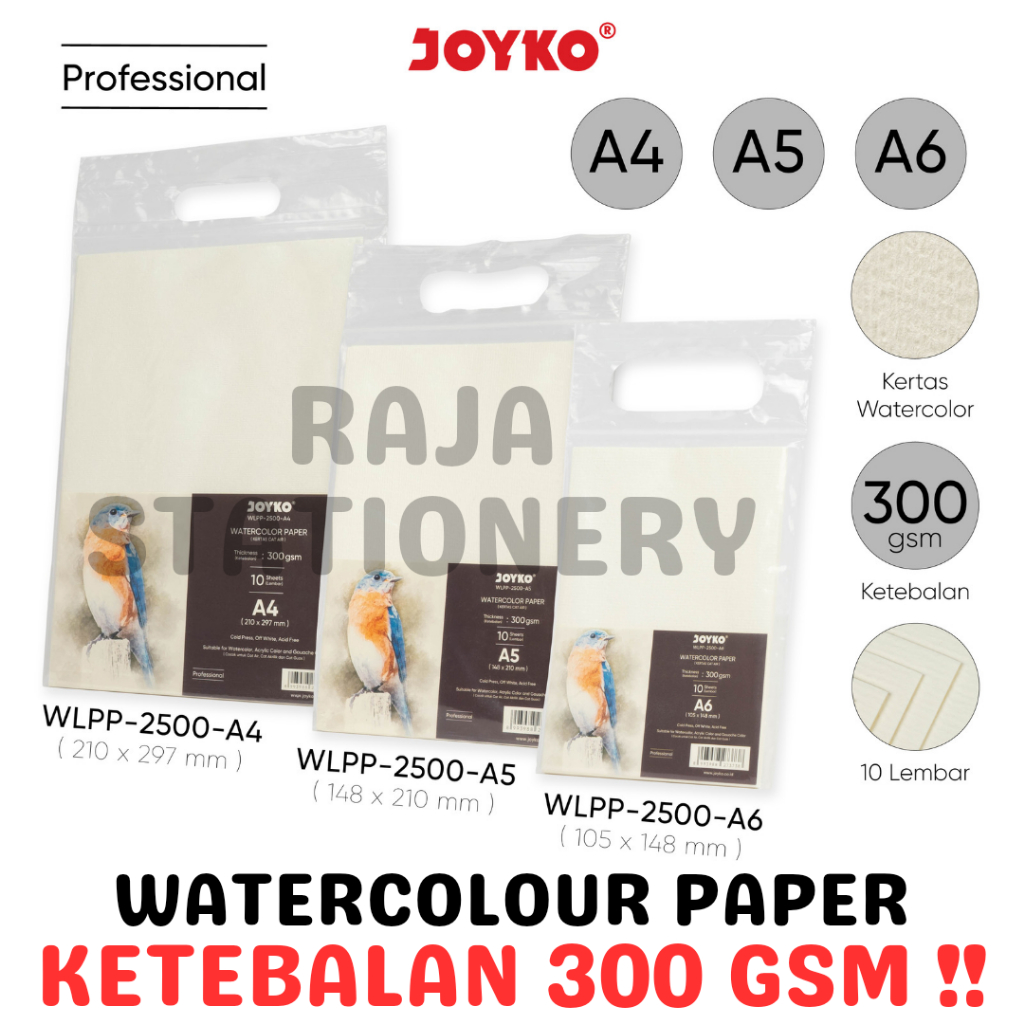 Jual Joyko WATERCOLOUR PAPER / Kertas Cat Air Lukis Acrylic A6 A5 A4 TEBAL Art Paper Joyko ...
