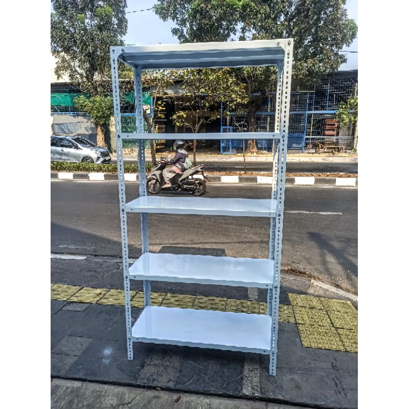 Jual rak besi siku lubang L50xP100xT200 5susun bahan tebal free request ...