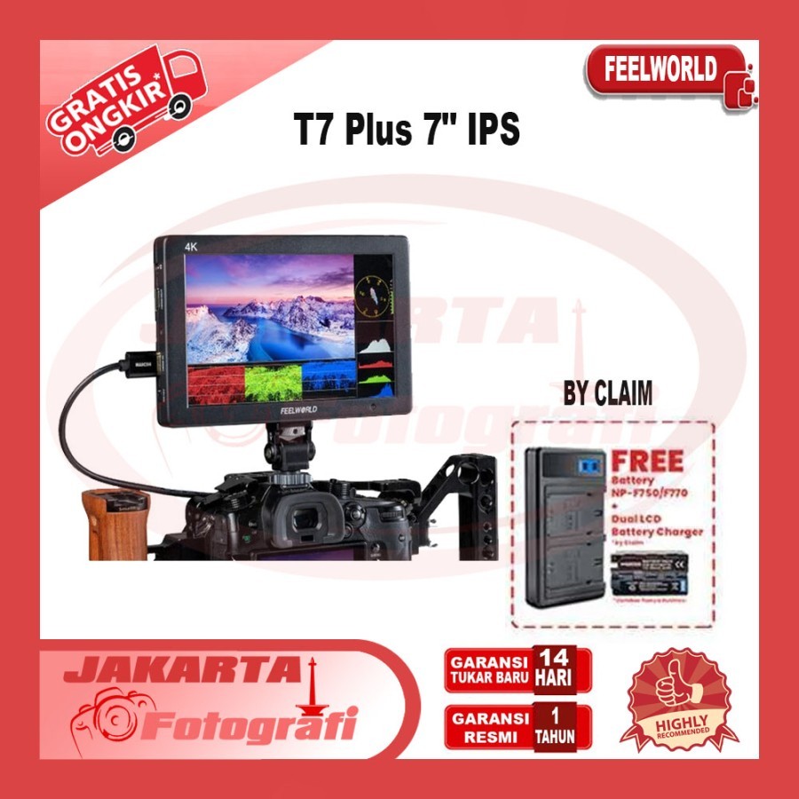Jual FeelWorld T7 Plus 7" IPS On-Camera Monitor with 3D LUT | Shopee ...