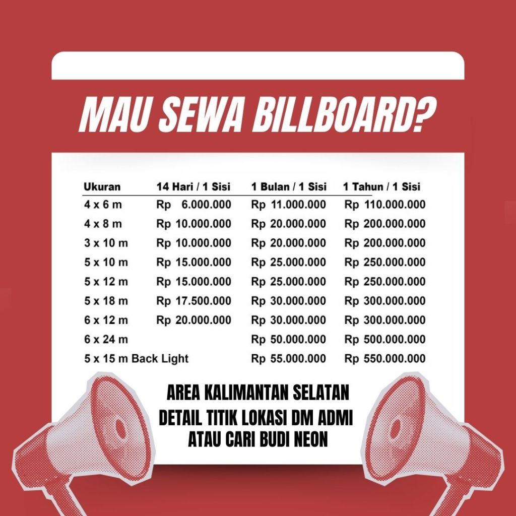 Jual Sewa/Rental Papan Iklan/Billboard/Baliho Area Banjarmasin dan ...