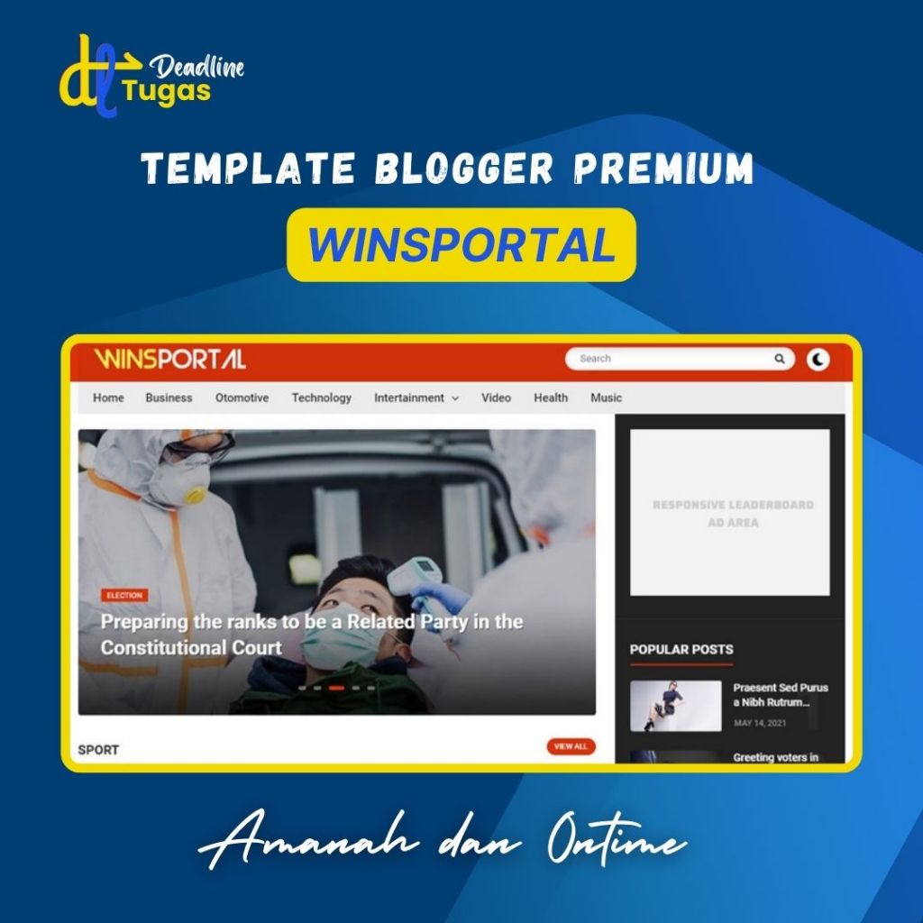 Jual Template Blogger Premium WinsPortal v3.0 Responsive | Shopee Indonesia