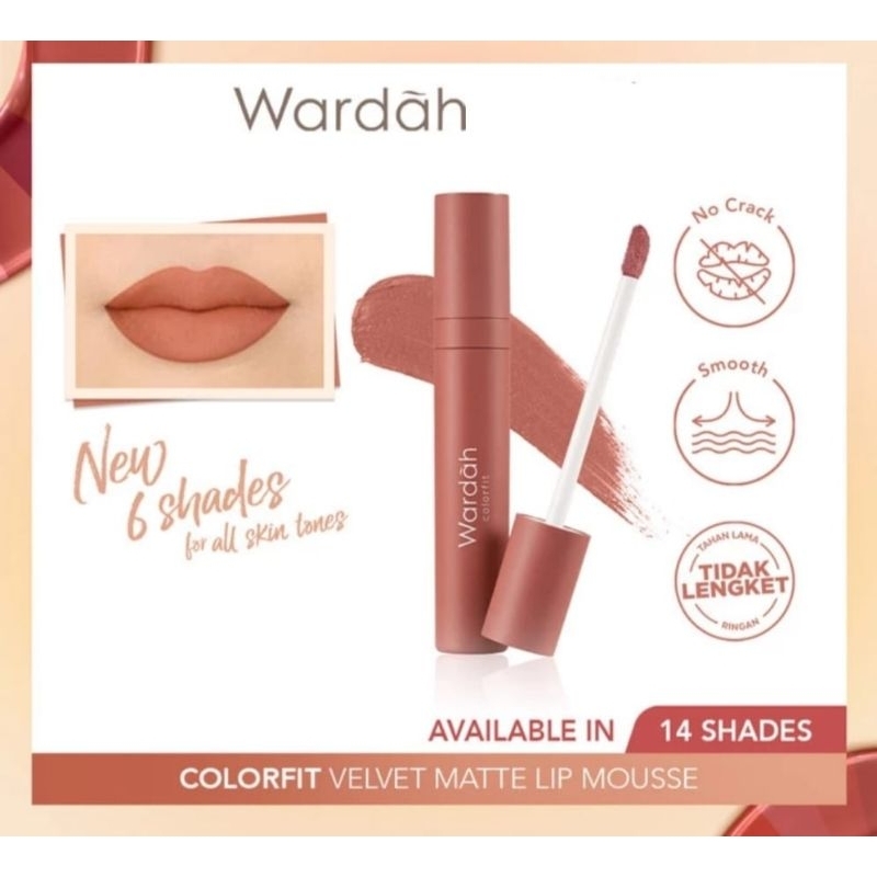 Jual Wardah Lipstick Colorfit Velvet Matte Lip Mousse 4GR | Shopee ...